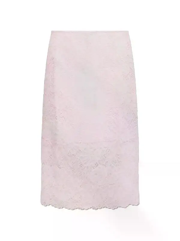 ROTATE BY BIRGER CHRISTENSEN Lace Overlay Midi Skirt - Pink