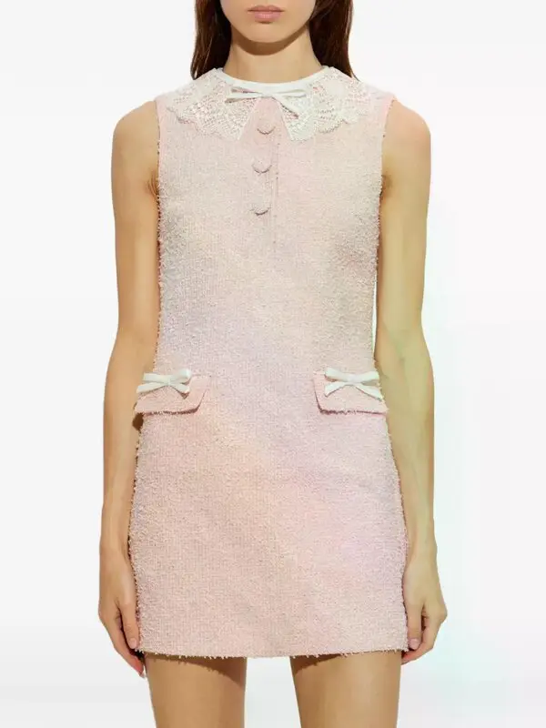 SELF-PORTRAIT Sequin-embellished Lace-collar Mini Dress