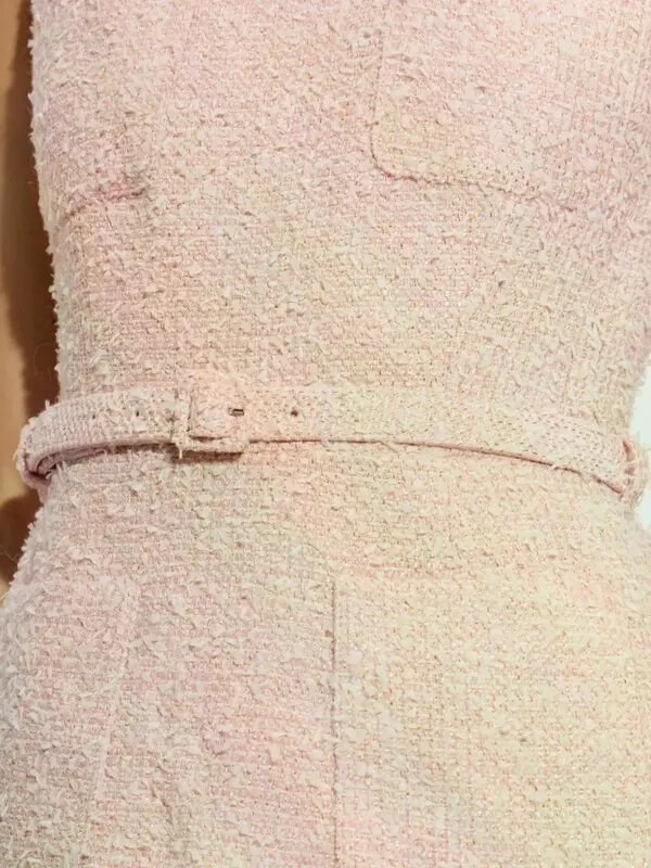 SELF-PORTRAIT Lace-collar Bouclé Midi Dress