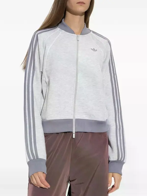 Adidas Logo Embroidered Stripe Detail Sweater