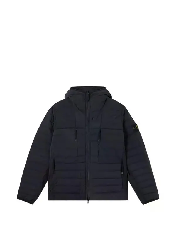 Stone Island Quilted Hooded Jacket - Blue