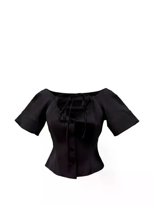 GANNI Halterneck Button-up Blouse