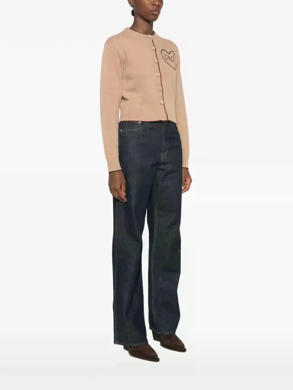 Chloé Heart-motif Embroidered Cardigan