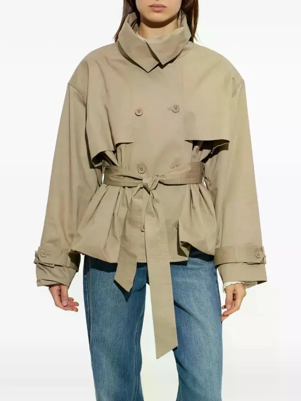 ROTATE BY BIRGER CHRISTENSEN Double-breasted Belted Short Trench Coat