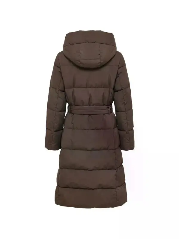 MOORER Hooded Belted Padded Coat