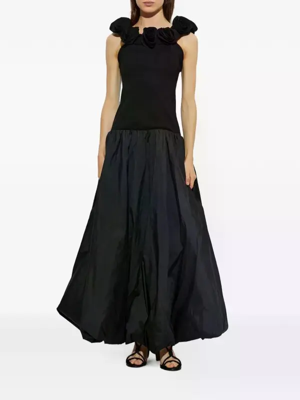 ROTATE BY BIRGER CHRISTENSEN Floral Appliqué Off-shoulder Maxi Dress