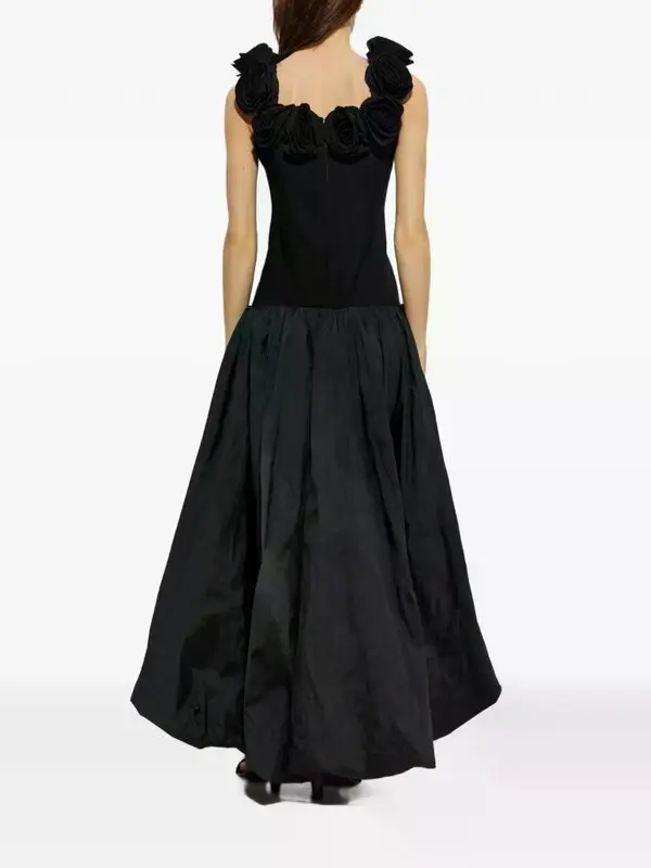ROTATE BY BIRGER CHRISTENSEN Floral Appliqué Off-shoulder Maxi Dress