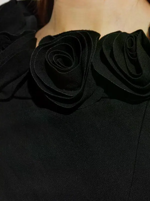 ROTATE BY BIRGER CHRISTENSEN Floral Appliqué Off-shoulder Maxi Dress