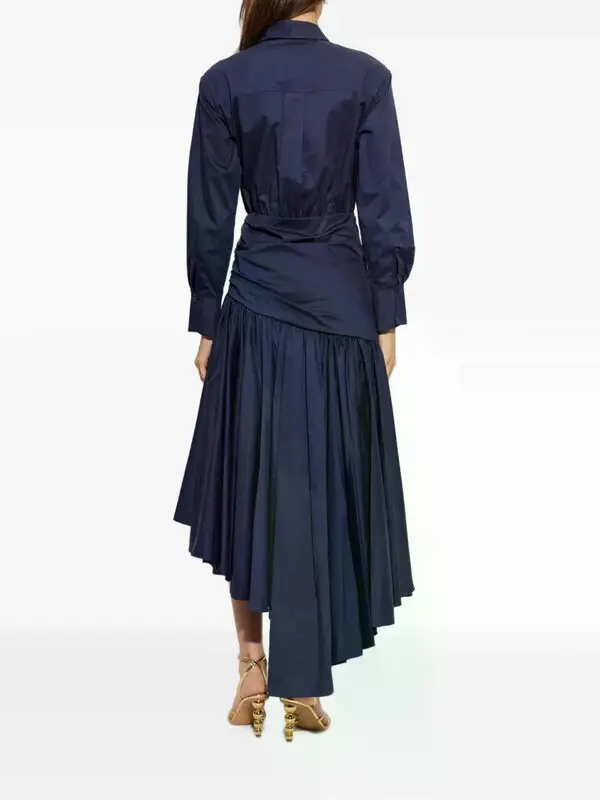SELF-PORTRAIT Asymmetrical Gathered Maxi Dress
