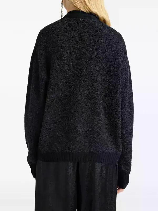 Momoni Pra Bouclé-knit Ribbed-trim Cardigan
