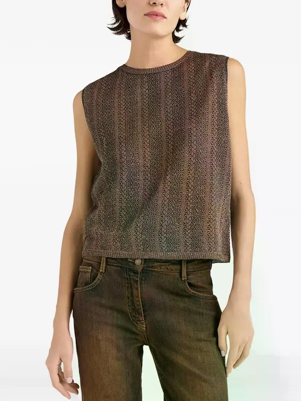 Momoni Micro-jacquard Lurex Knit Vest