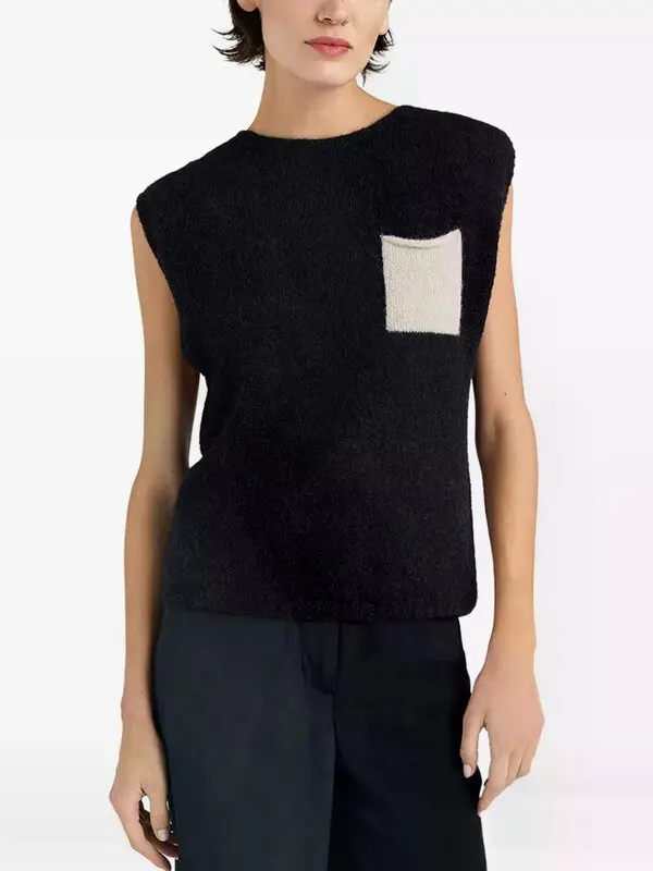 Momoni Ansa Chest-pocket Knitted Vest