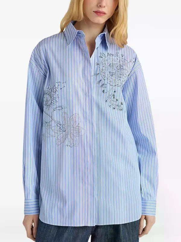 Momoni Jokla Embroidered Striped Shirt