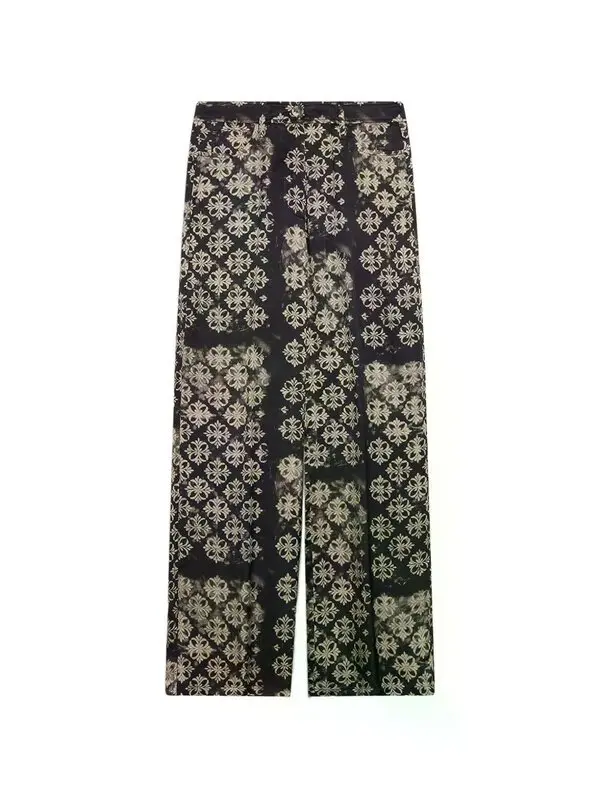 Momoni Ortiz Printed Palazzo Pants - Black