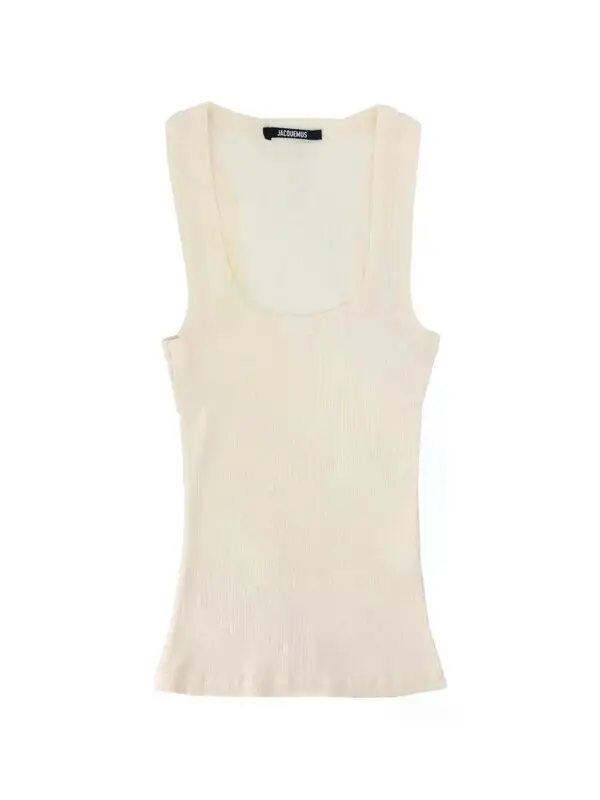 Jacquemus Ribbed Knit Racerback Tank - Neutrals