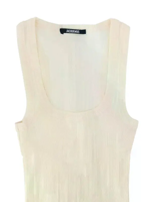 Jacquemus Ribbed Knit Racerback Tank - Neutrals