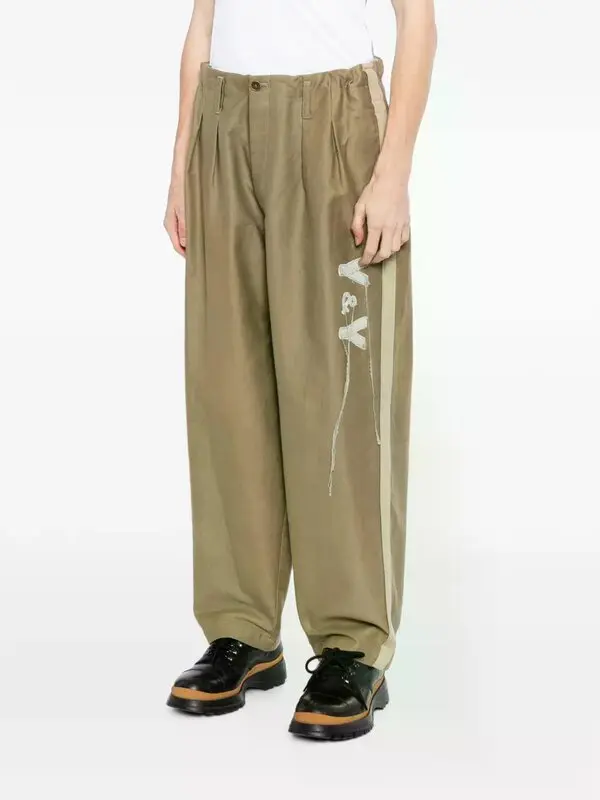 Yohji Yamamoto Side-tape Pleated Trousers