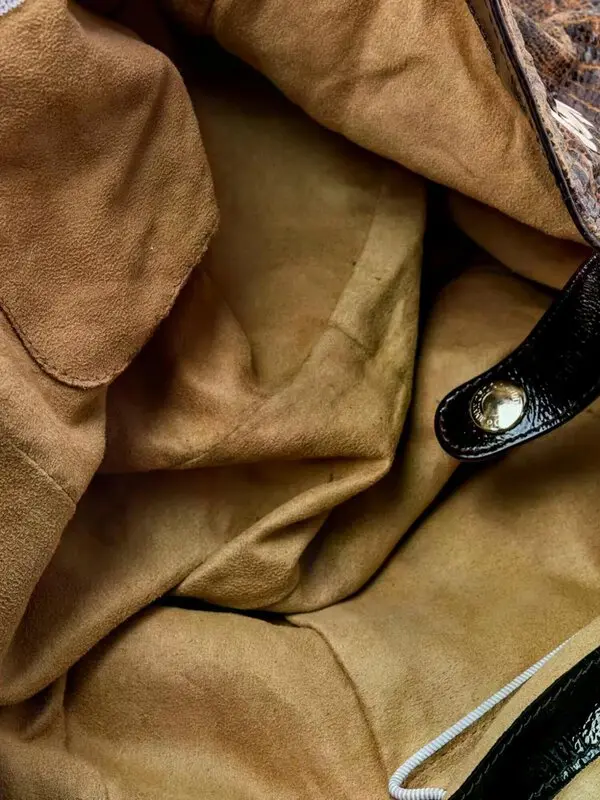 JIMMY CHOO Lizard-embossed Leather Shoulder Bag - Brown