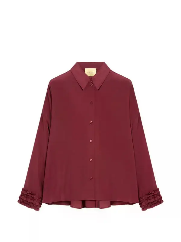 Momoni Gosa Ruffled Silk Shirt - Red