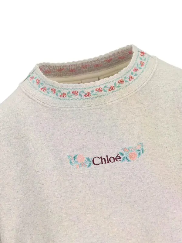 Chloé Floral-embroidered Logo-print Sweater