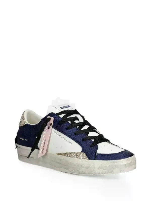 CRIME LONDON Sk8 Deluxe Glitter Detail Sneakers - Blue