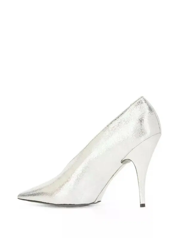 Stella McCartney Cracked-effect Pointed-toe Pumps