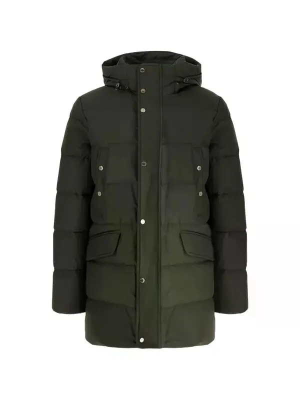 MOORER Quilted Hooded Jacket - Green