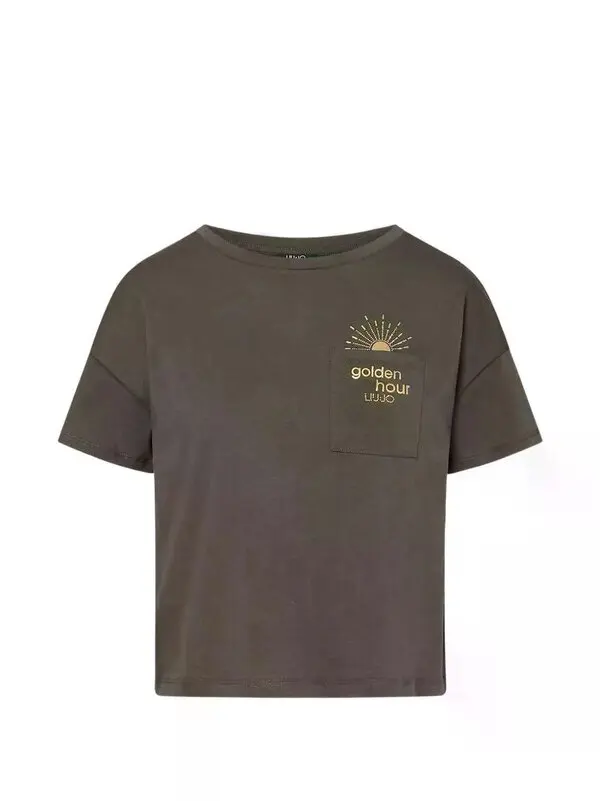Liu Jo Logo Print Chest Pocket T-shirt - Green