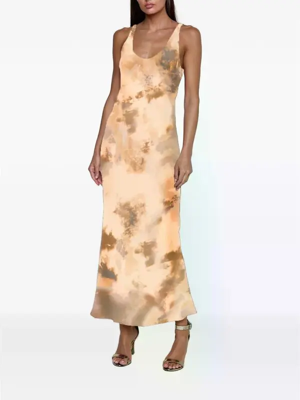 L'Agence Tie-dye Maxi Dress - Neutrals