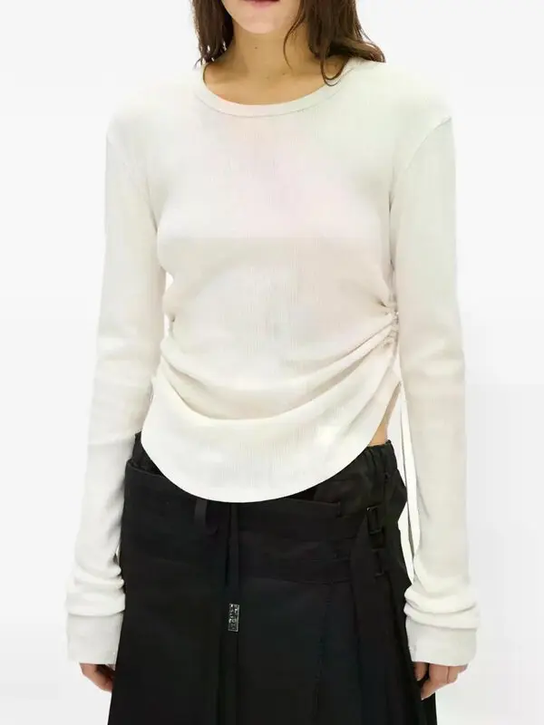 ANN DEMEULEMEESTER Dot Wrinkled Long-sleeve T-shirt