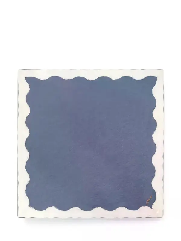 Chloé Scalloped-edge Silk Scarf - Blue
