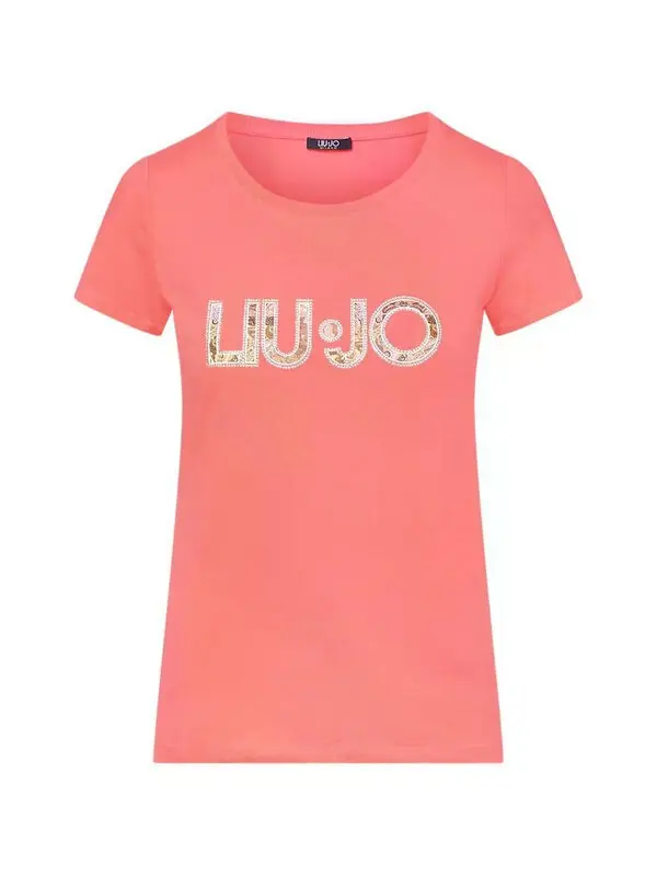 Liu Jo Rhinestone Embellished T-shirt - Pink