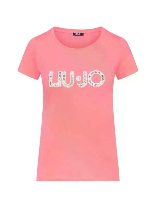 Liu Jo Rhinestone Embellished T-shirt - Pink