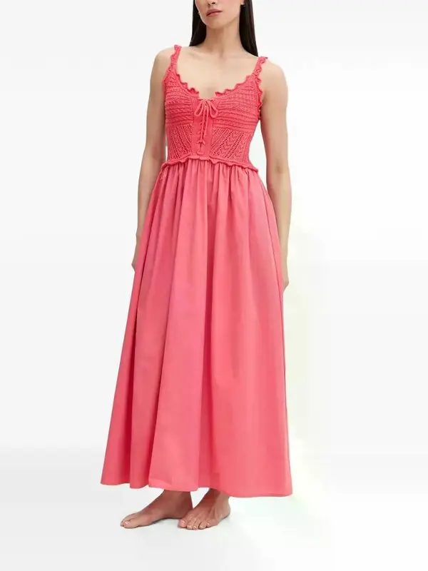 Liu Jo Crochet-knit Lace-up Midi Dress