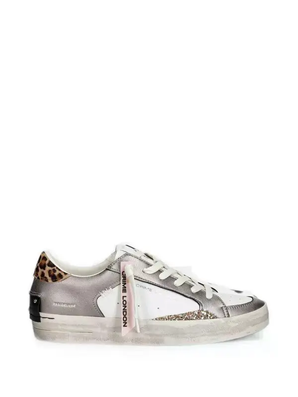 CRIME LONDON Sk8 Deluxe Panelled Sneakers - Silver