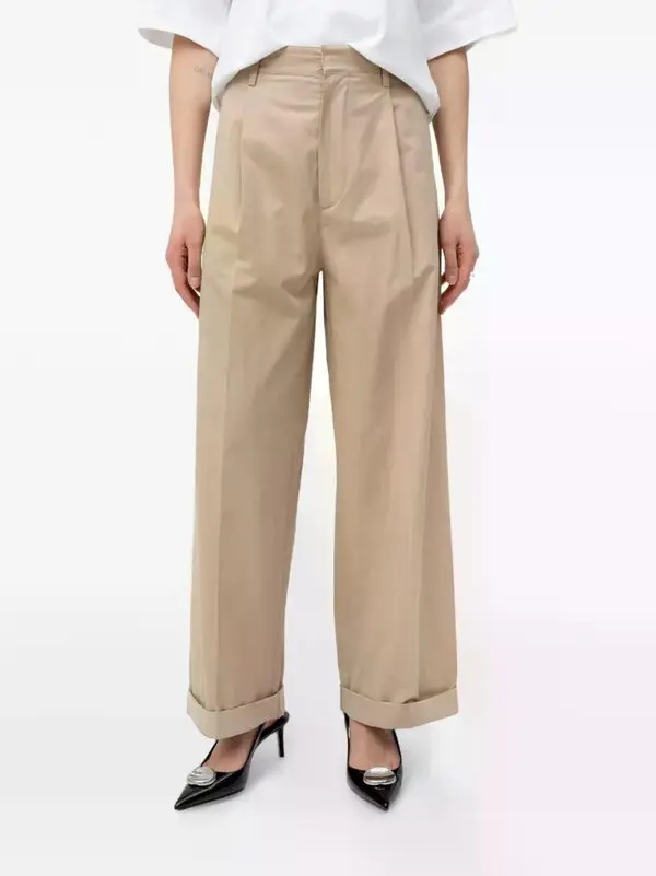 DARKPARK Pleated Turn-up Trousers - Neutrals