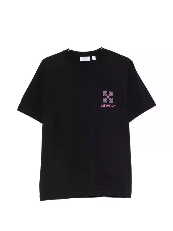 Off-White Arrows Logo-print Cotton T-shirt - Black