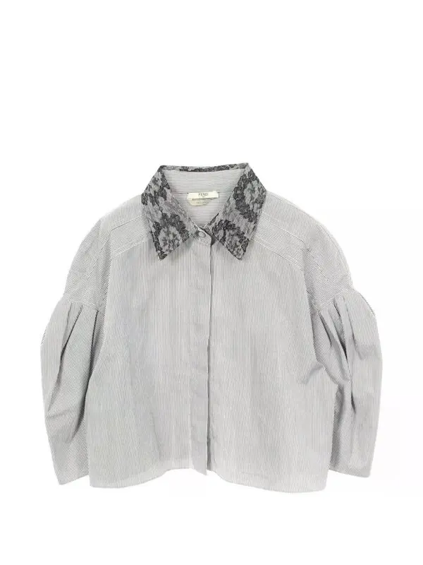 Fendi 2010s Lace-collar Voluminous-sleeve Blouse