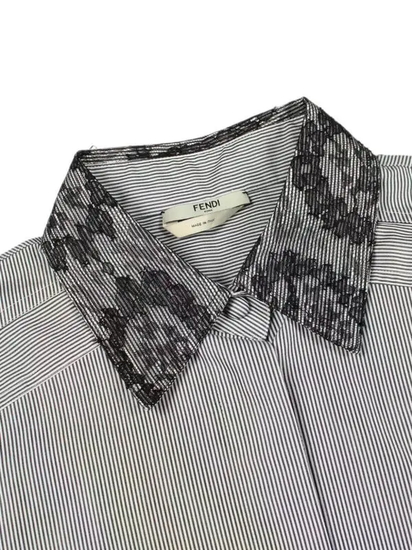 Fendi 2010s Lace-collar Voluminous-sleeve Blouse