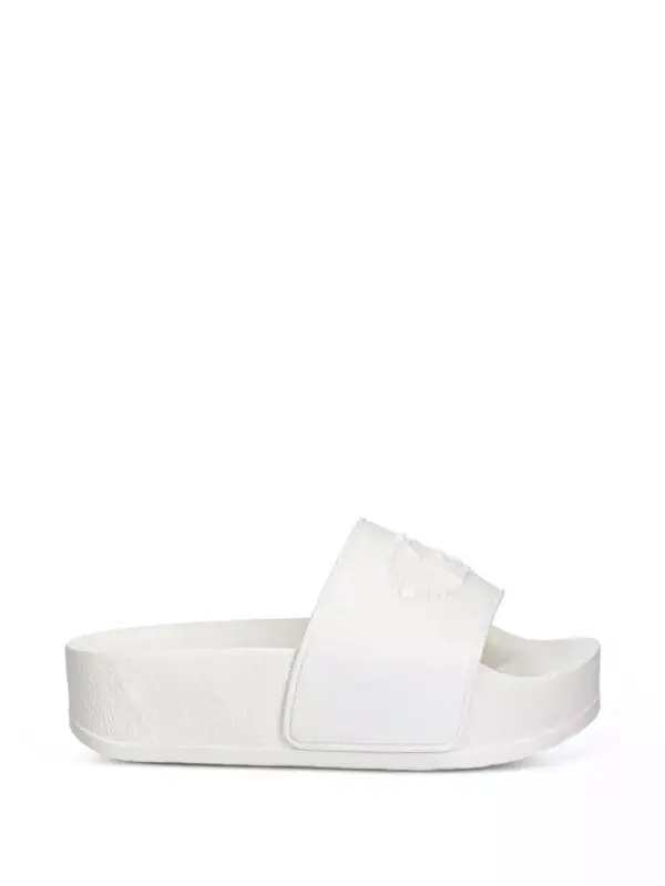 Liu Jo Logo-embossed Platform Slides - White