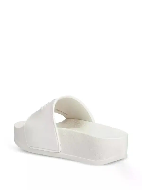 Liu Jo Logo-embossed Platform Slides - White