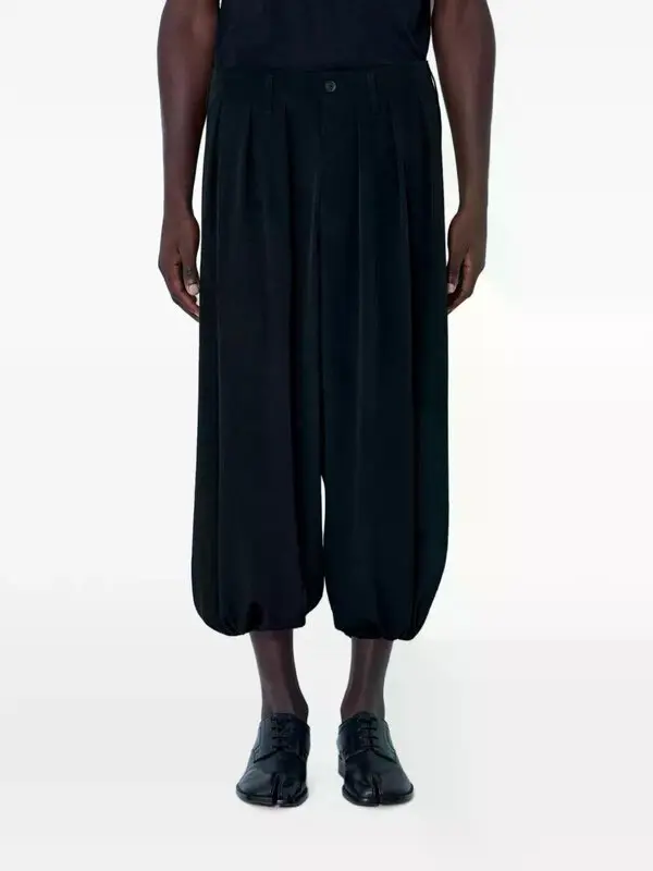 Yohji Yamamoto Pleated Drop-crotch Trousers - Black