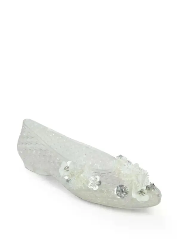HEAVENLY JELLY Lily Floral-appliqué Ballet Flats