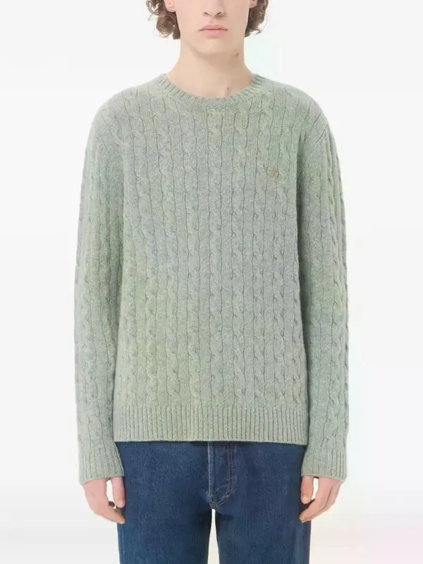 Valentino Garavani Cable-knit Wool Sweater With Vlogo
