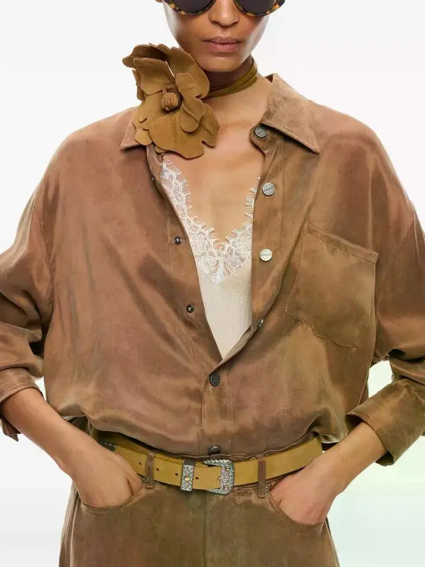 Pinko Logo Embroidered Button-up Shirt