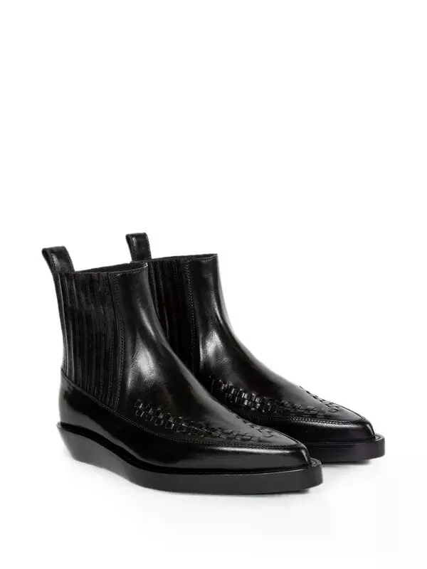 ANN DEMEULEMEESTER Woven Detail Chelsea Boots