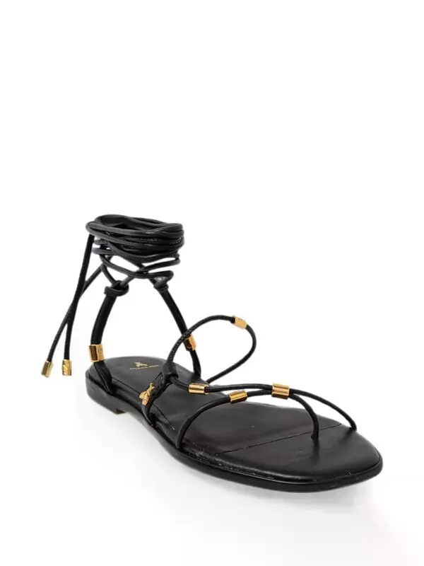 Patrizia Pepe Calf Leather Wrap-around Fly-motif Sandals