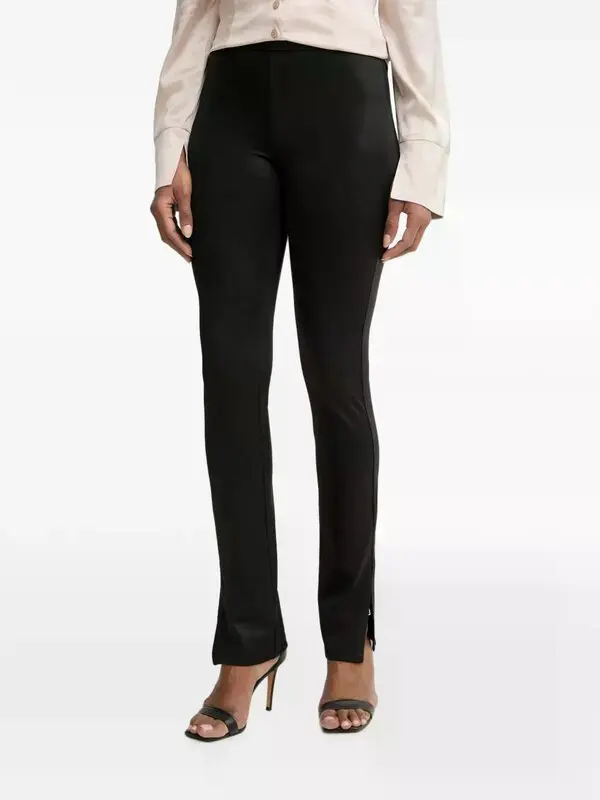 Liu Jo Slit-detail Coated-finish Leggings - Black