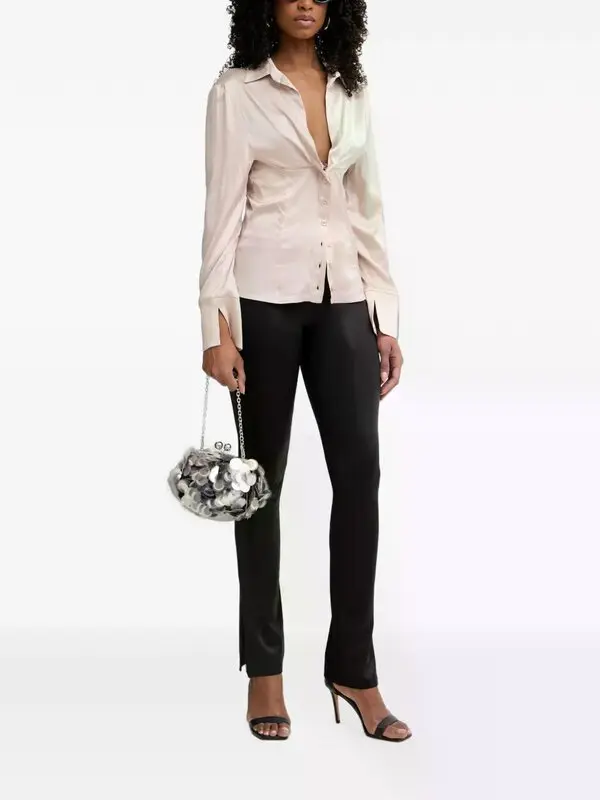 Liu Jo Slit-detail Coated-finish Leggings