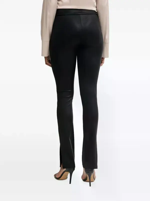 Liu Jo Slit-detail Coated-finish Leggings